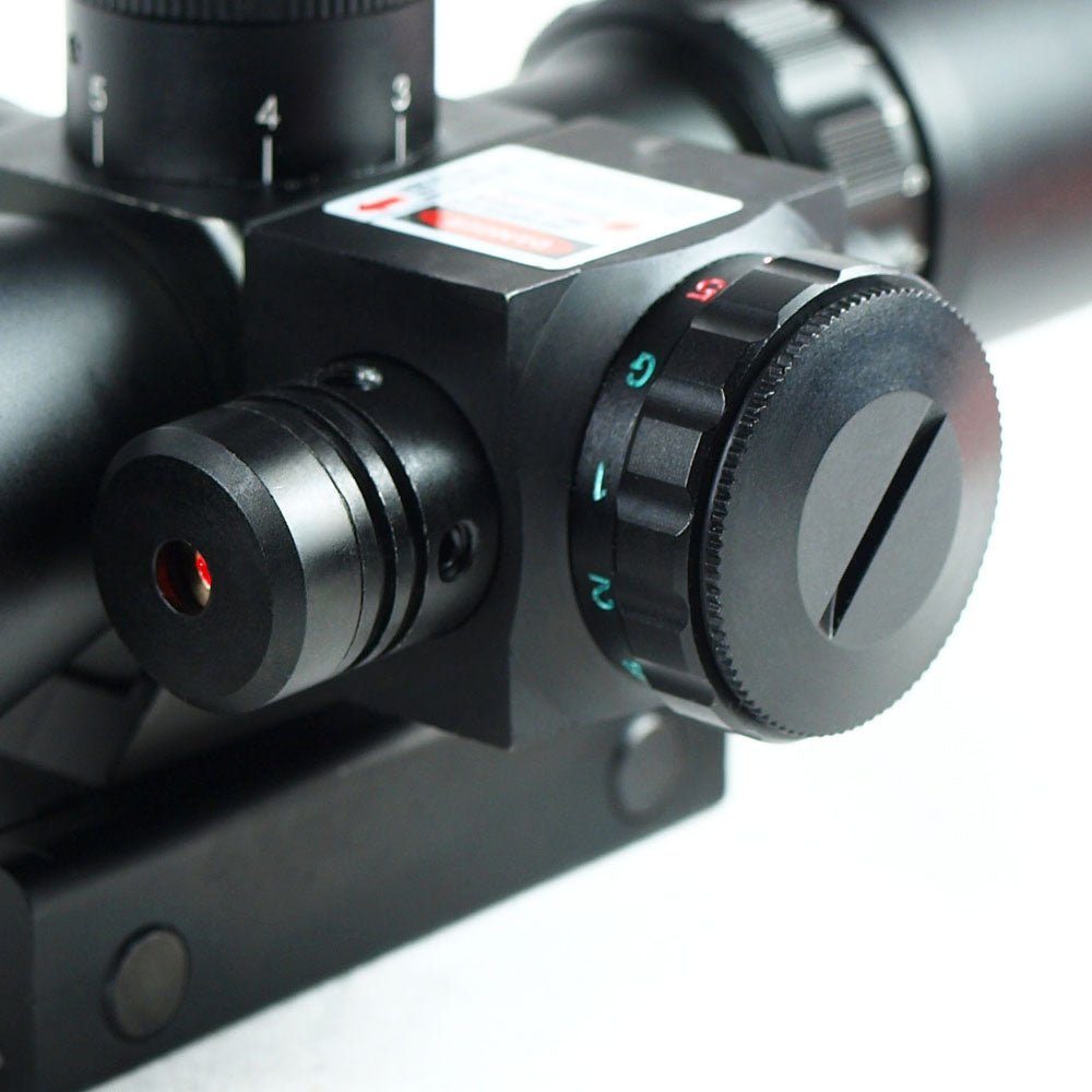 2.5-10x40 Rifle Scope Mil-dot Illuminated Red Laser 20/11mm Rail Mounts ...