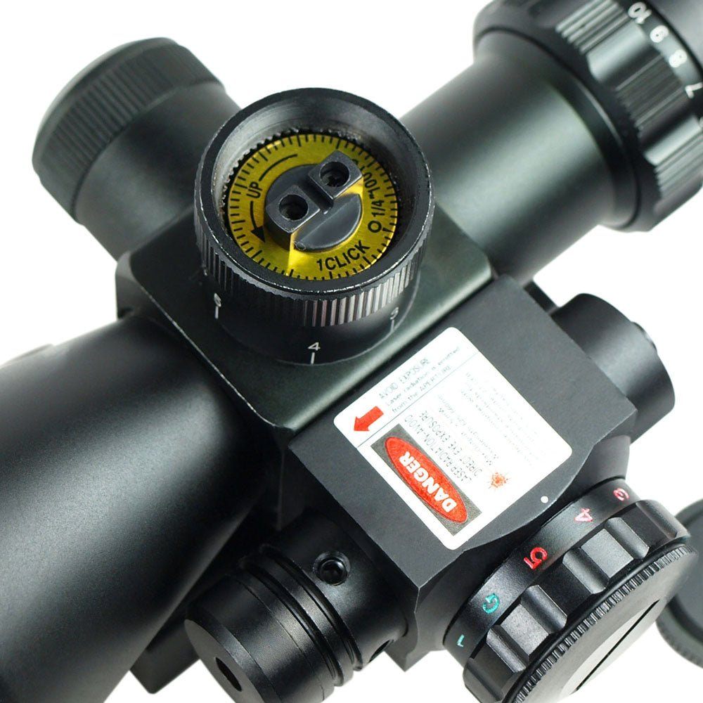 2.5-10x40 Rifle Scope Mil-dot Illuminated Red Laser 20/11mm Rail Mounts ...