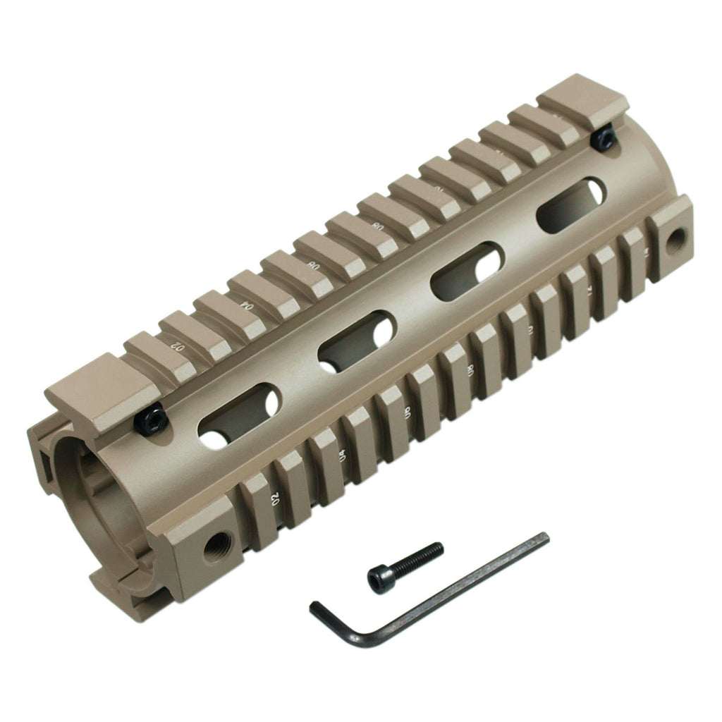 6.7" Length Carbine Handguard Picatinny Quad Rail with Rail Covers Tan ...