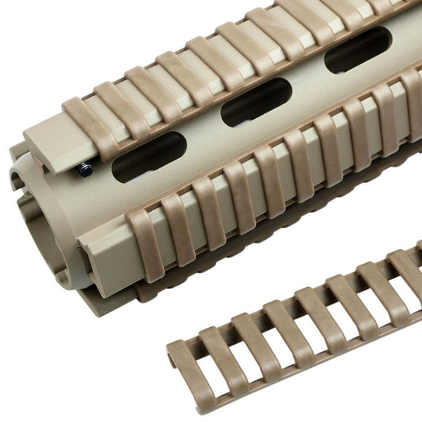 6.7" Length Carbine Handguard Picatinny Quad Rail with Rail Covers Tan ...