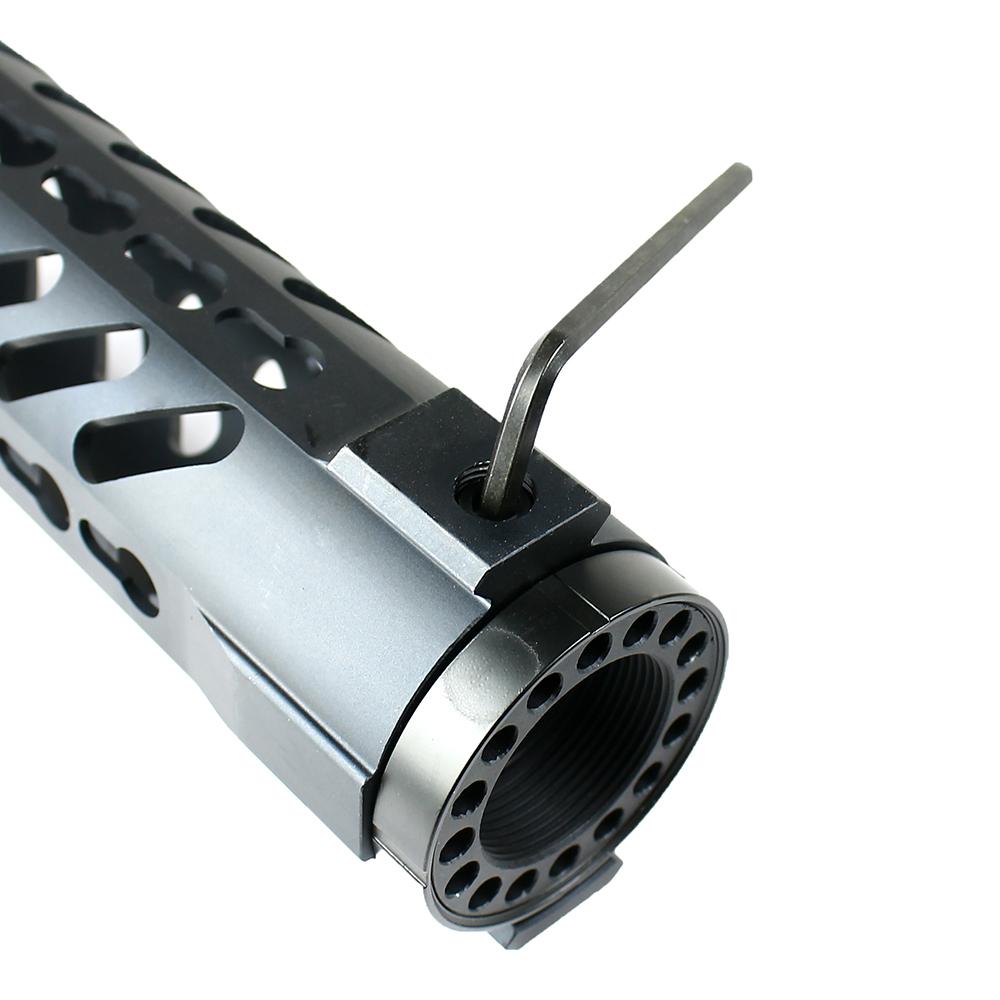 10" KEYMOD Free Float Quad Rail Slim Handguard with Front End Cap-Rail ...