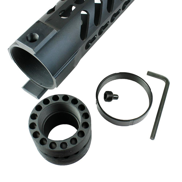 10" KEYMOD Free Float Quad Rail Slim Handguard with Front End Cap-Rail ...