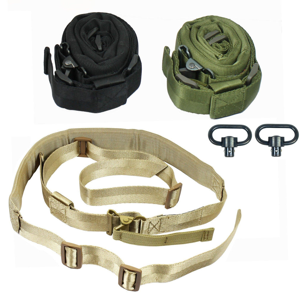 WestLake Wide Padded Quick Adjust QD 2 point Rifle Sling with Push-on ...